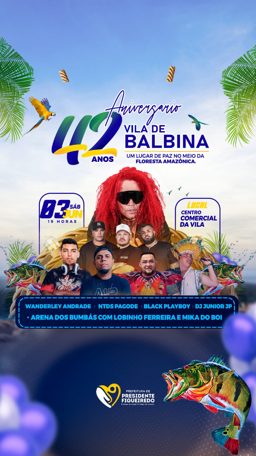 Wanderley Andrade é a atração principal da festa de aniversário dos 42 ...